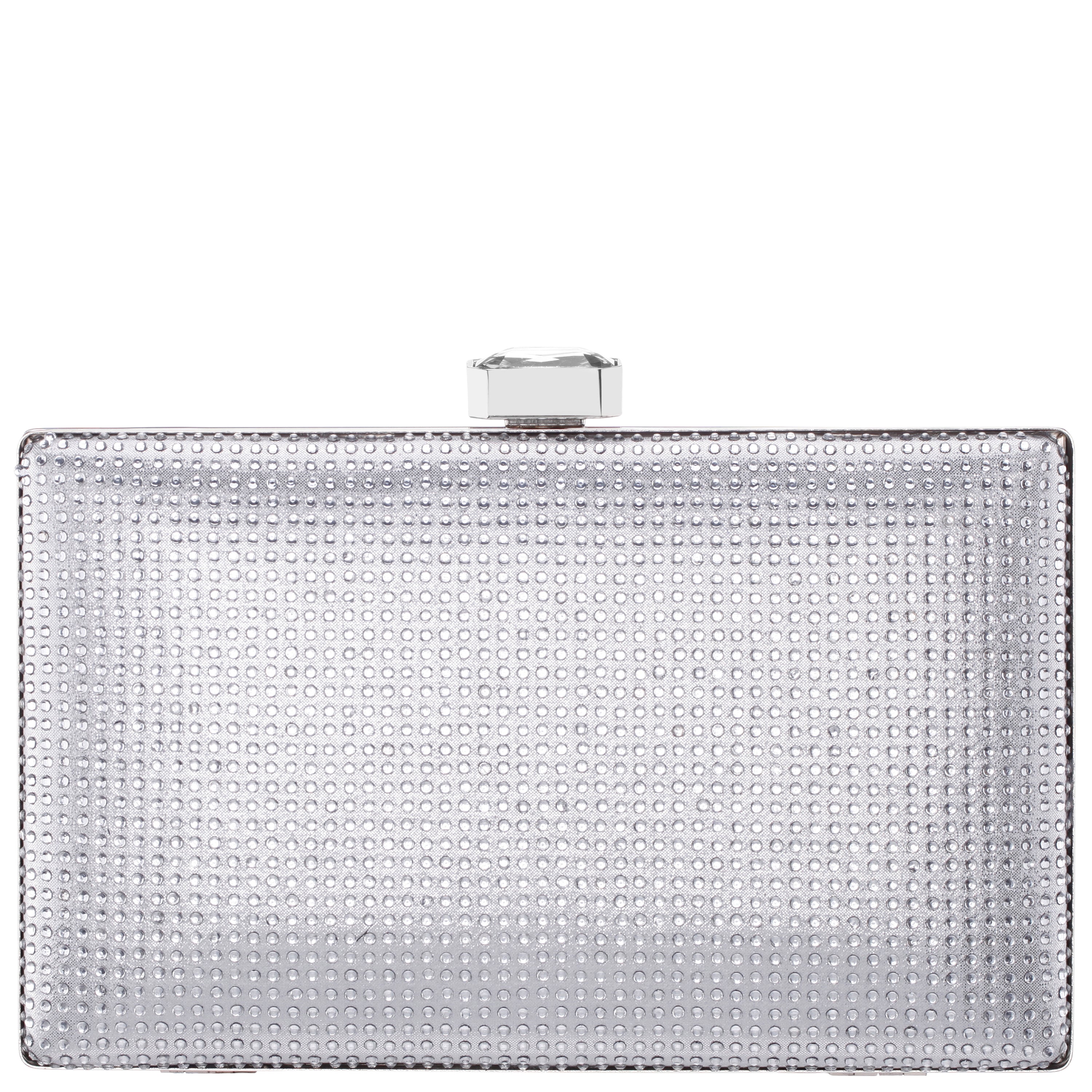 Womens Justin Silver Glass Crystal / Reflective Suedette