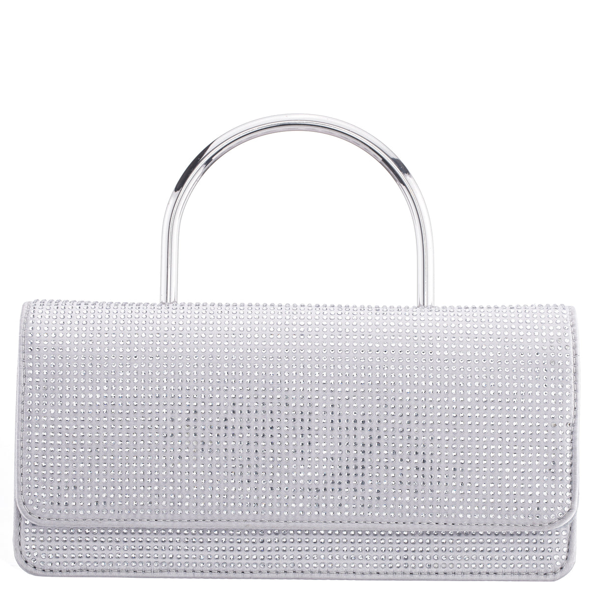 Womens Luca Silver Glass Crystal / Satin Handle Satchel | Nina Shoes