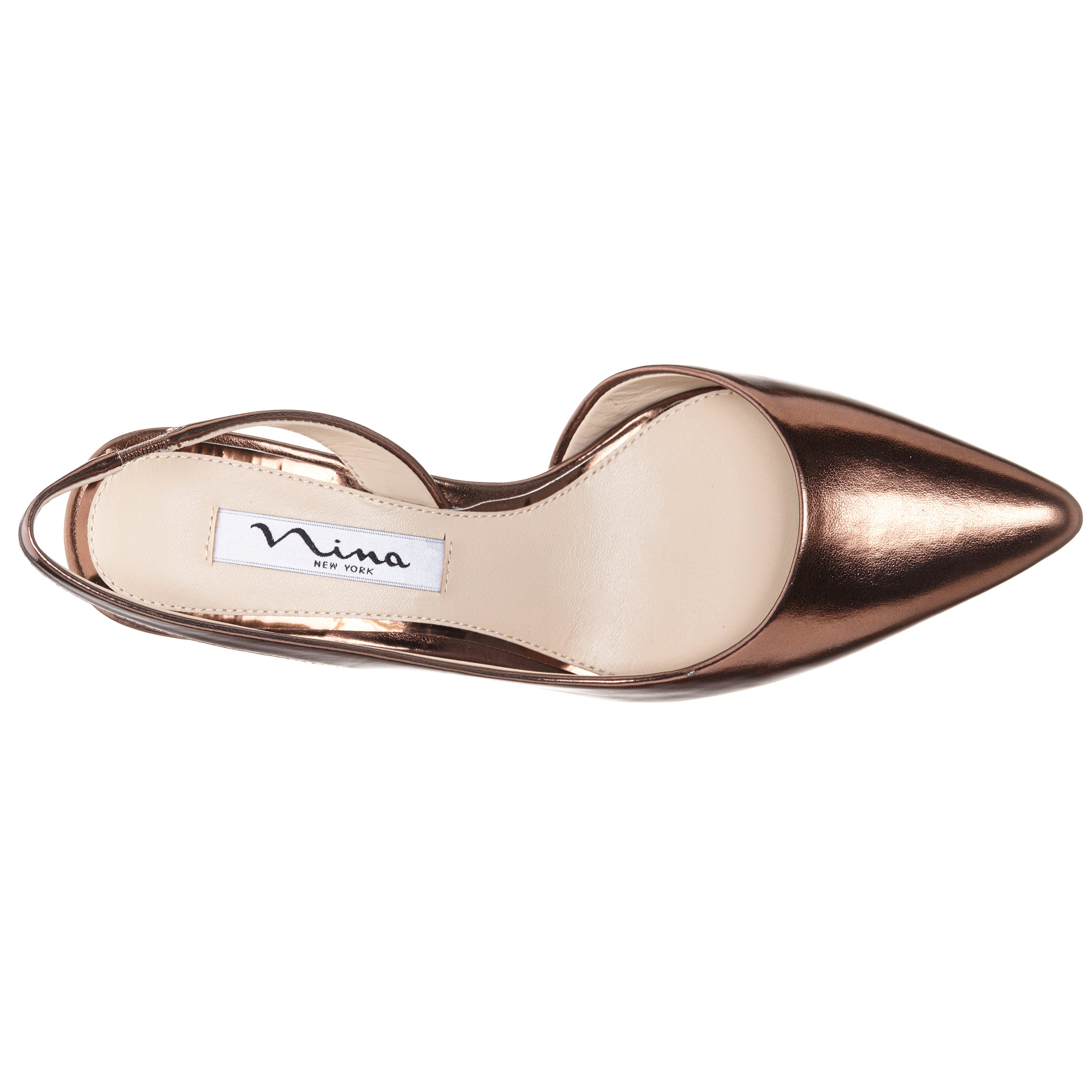 Womens Nina60s Bronze Metallic Glaze Mid-Heel Slingback Pumps | Nina Shoes